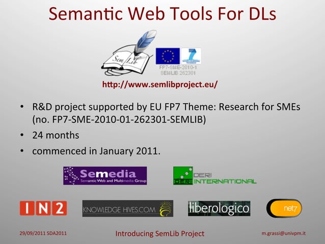 Sda2011 introducing sem lib project | PPT
