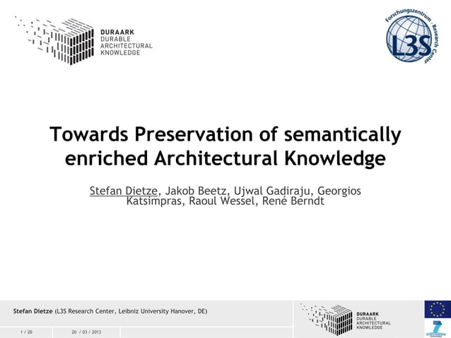 Towards preservation of semantically enriched architectural knowledge | PPT