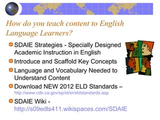 SDAIE Strategies | PPT