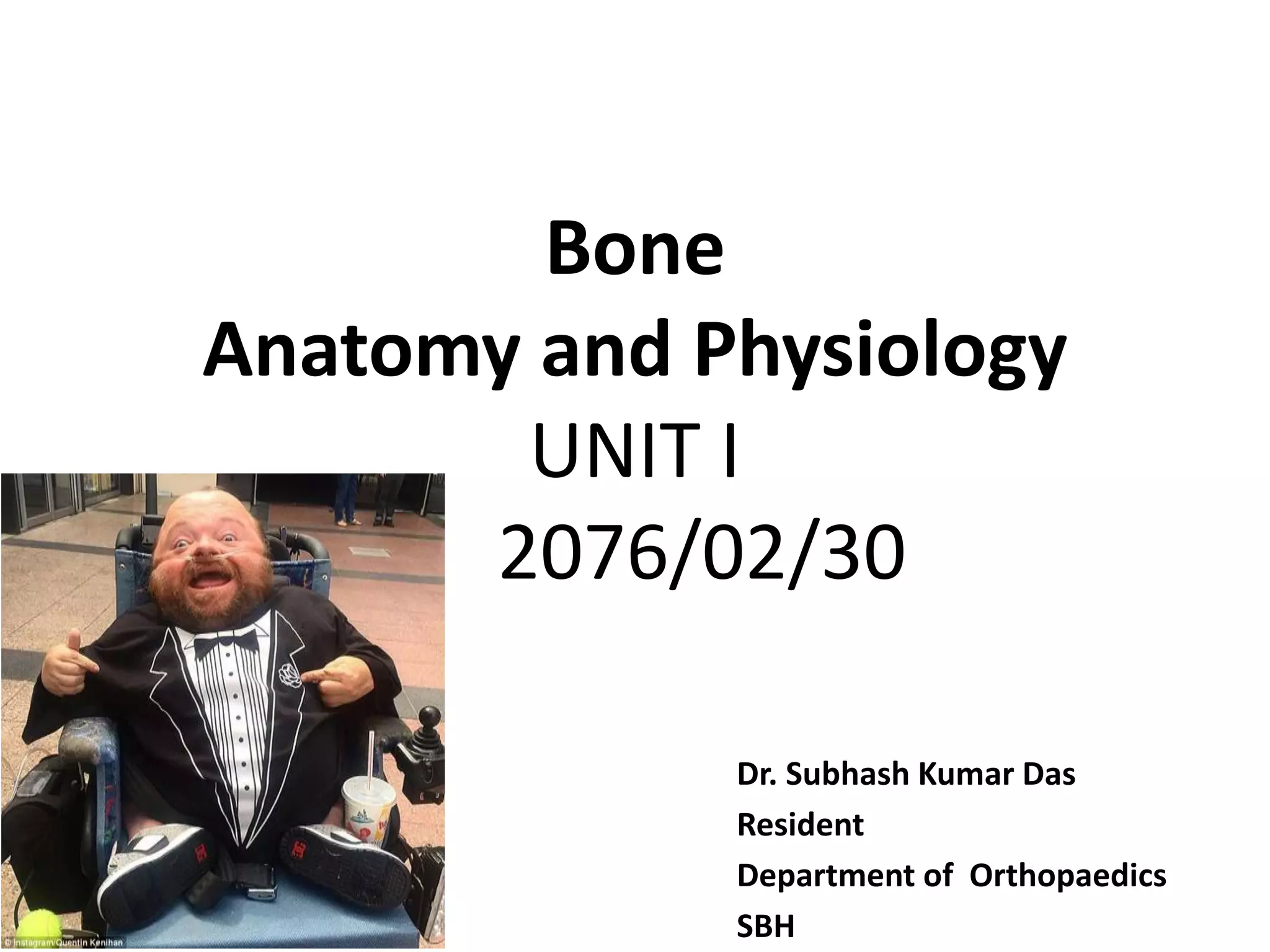 Anatomy and physiology of a bone ( orthopedics) | PPTX