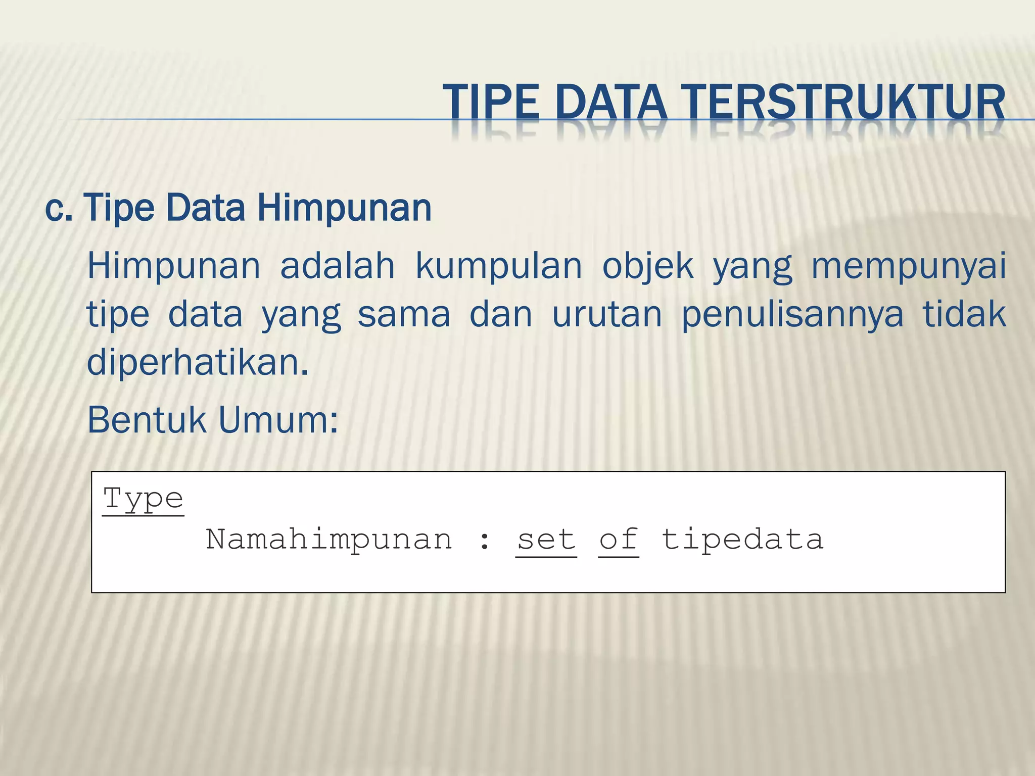 Sd bab 1 (pengantar struktur data) | PPT