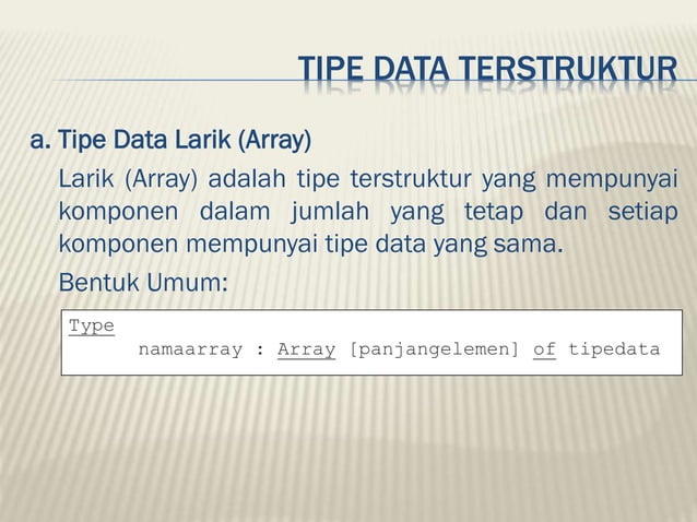Sd bab 1 (pengantar struktur data) | PPT