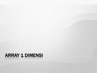 Sd bab 2 (array) | PPTX