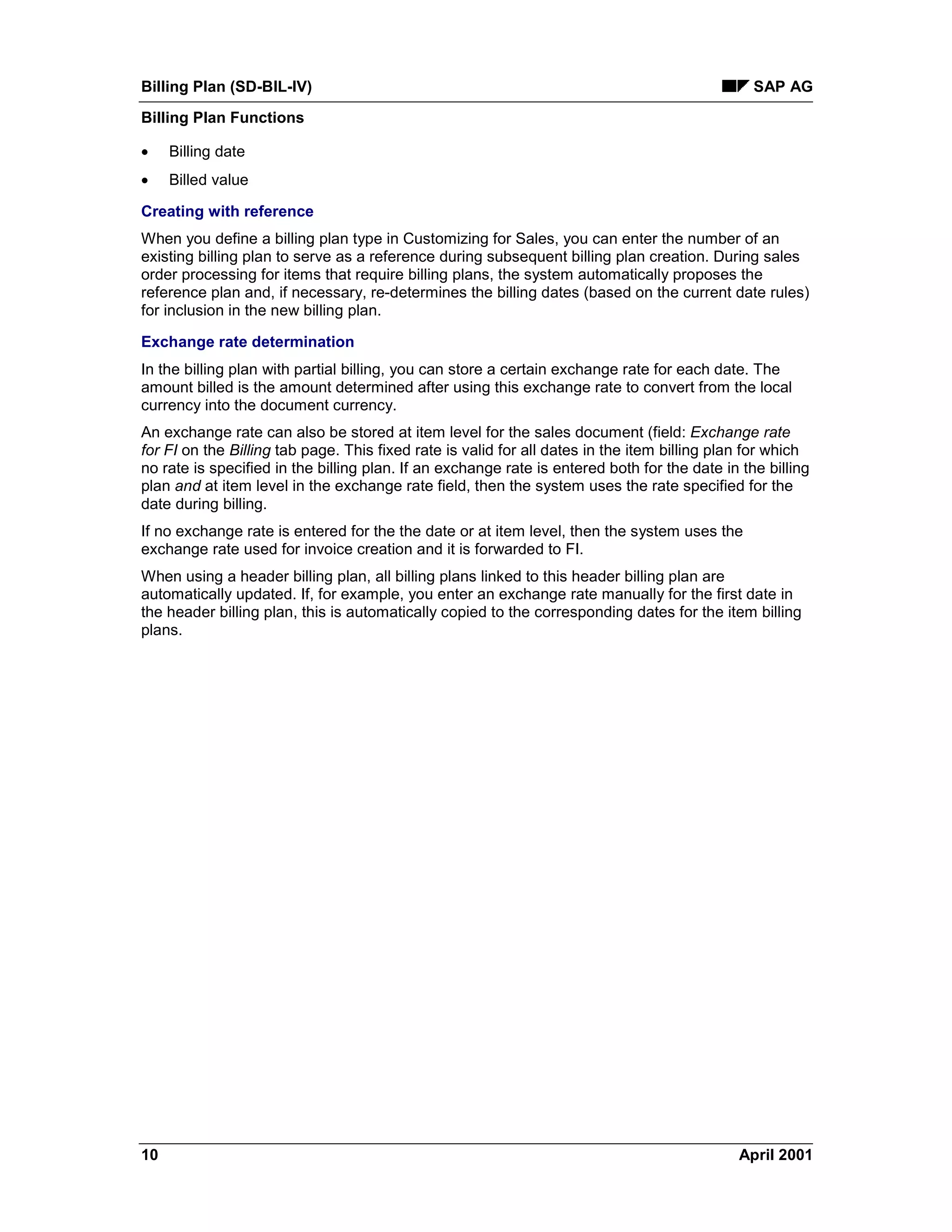 Sd billing plan | PDF