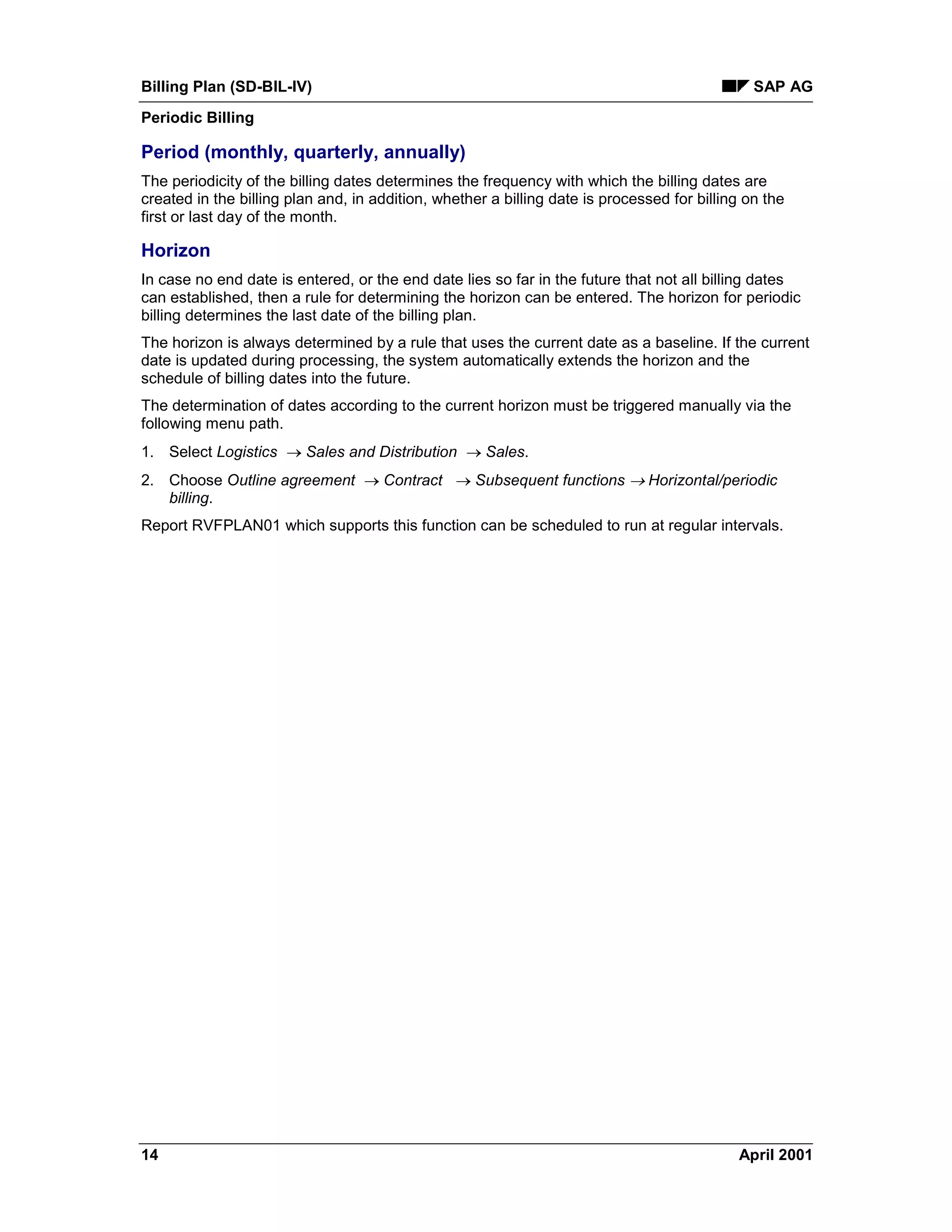 Sd billing plan | PDF