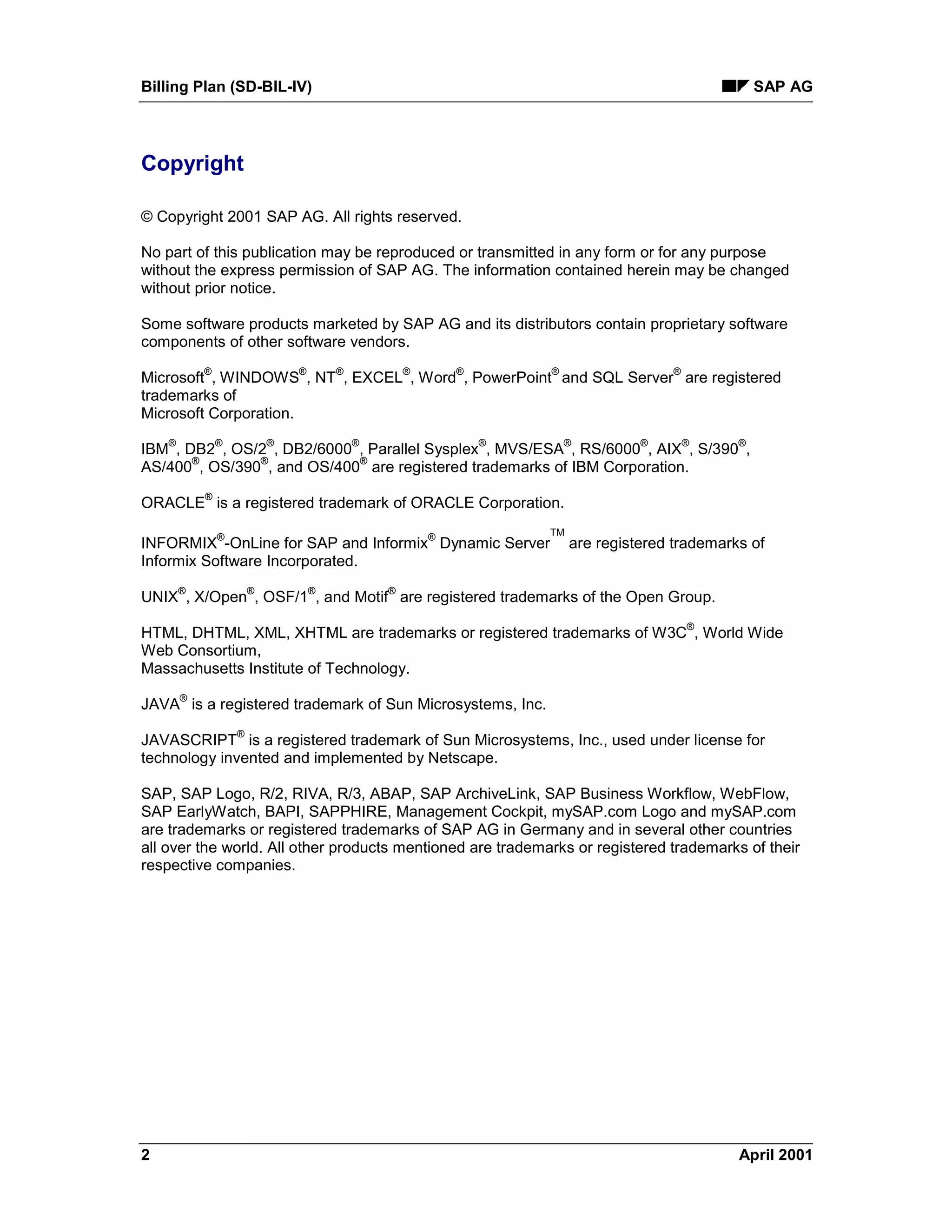 Sd billing plan | PDF