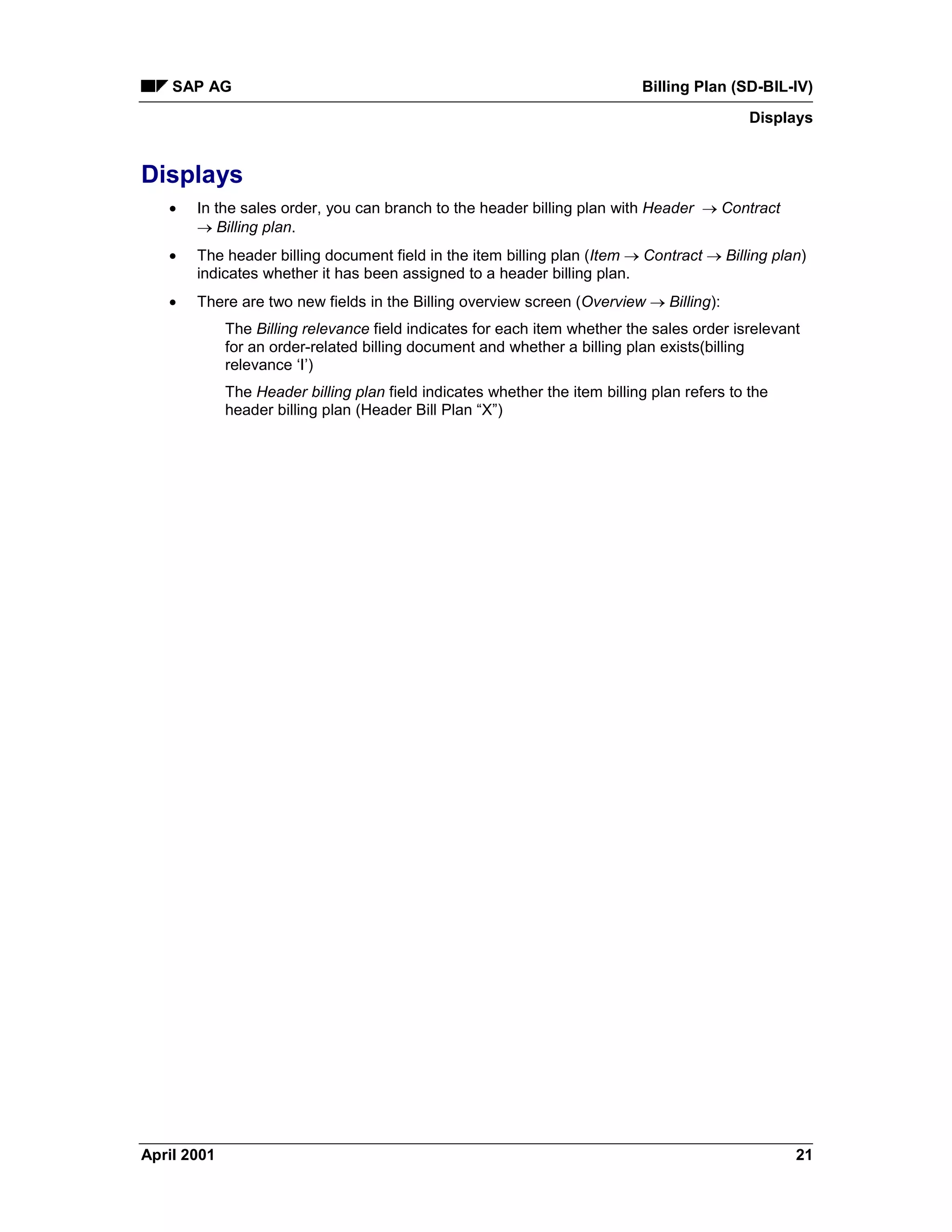 Sd billing plan | PDF