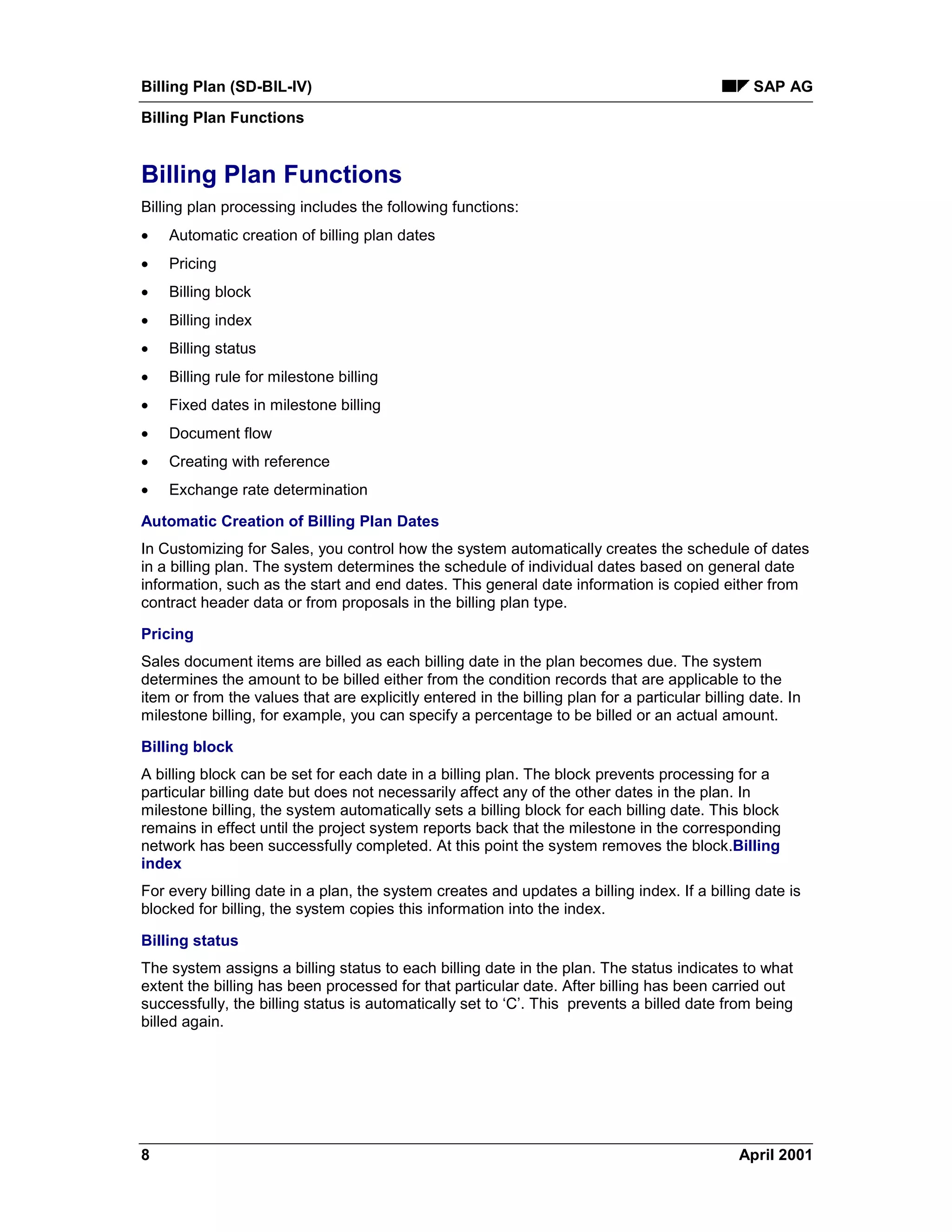 Sd billing plan | PDF