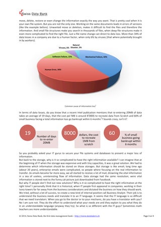Swiss Data Bank - information management | PDF | Databases | Computer ...
