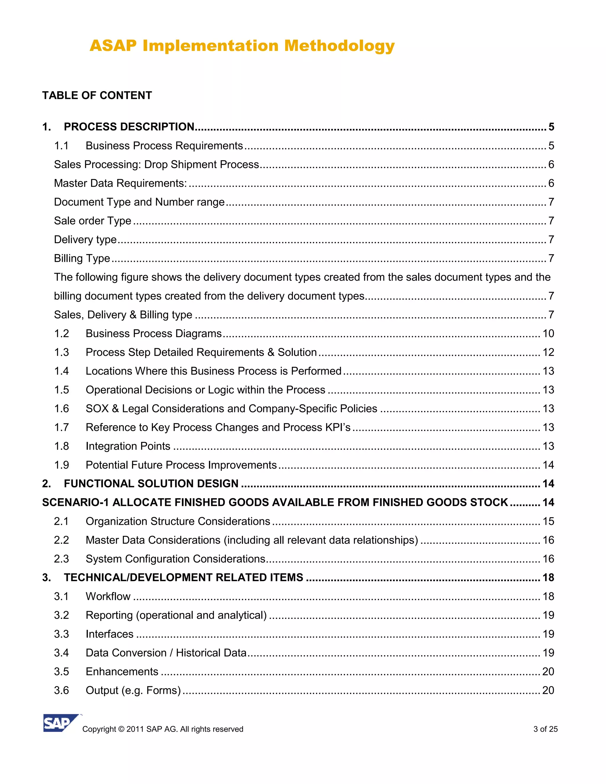 SAP SD Business Blue Print E1 Sales Template | DOCX