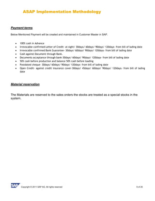 SAP SD Business Blue Print E1 Sales Template | DOCX