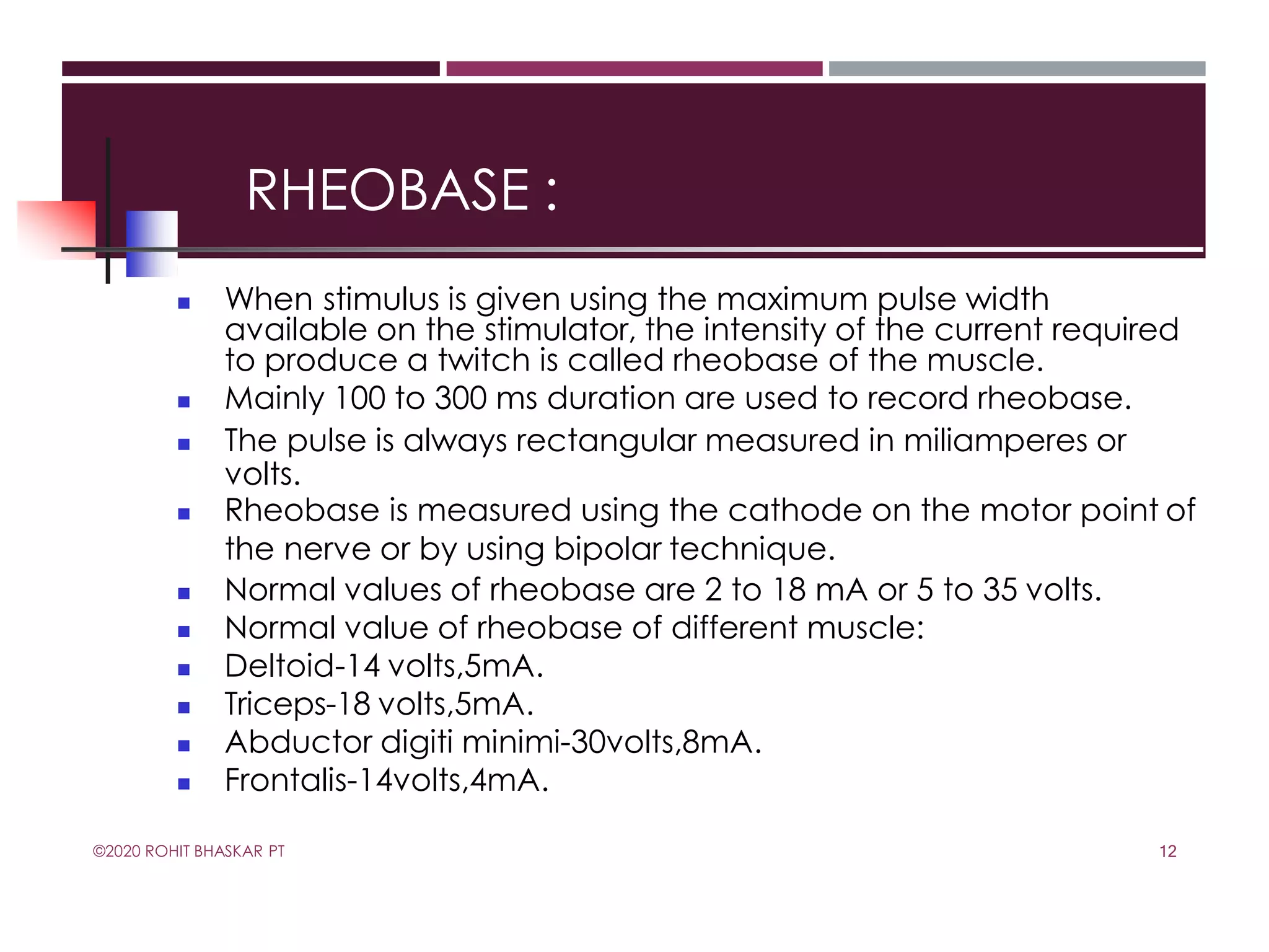 Strength Duration Curve: Dr Rohit Bhaskar | PDF
