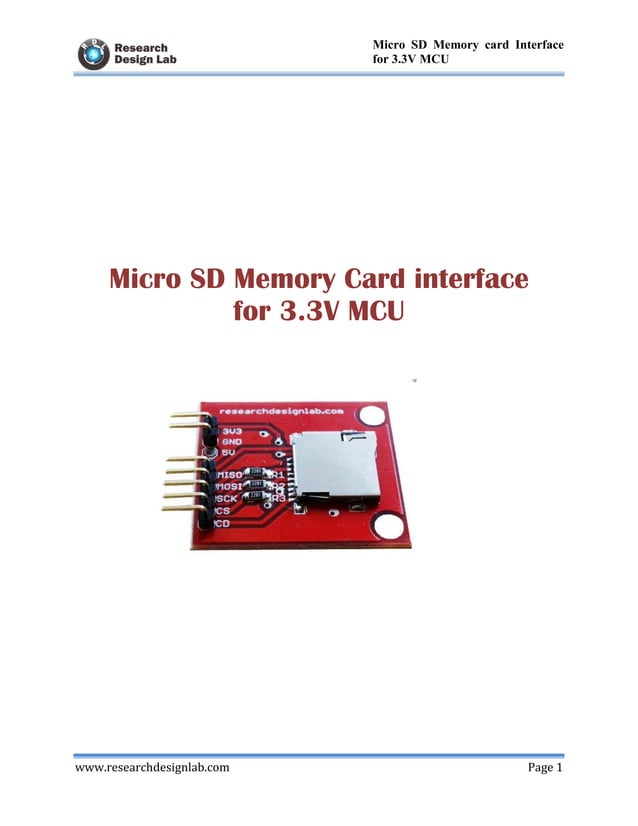 Micro SD Memory Card Interface for 3.3V MCU | PDF | Computer ...