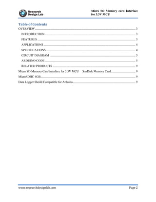 Micro SD Memory Card Interface for 3.3V MCU | PDF
