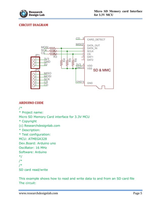 Micro SD Memory Card Interface for 3.3V MCU | PDF | Computer Peripherals | Computing