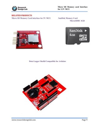 Micro SD Memory Card Interface for 3.3V MCU | PDF