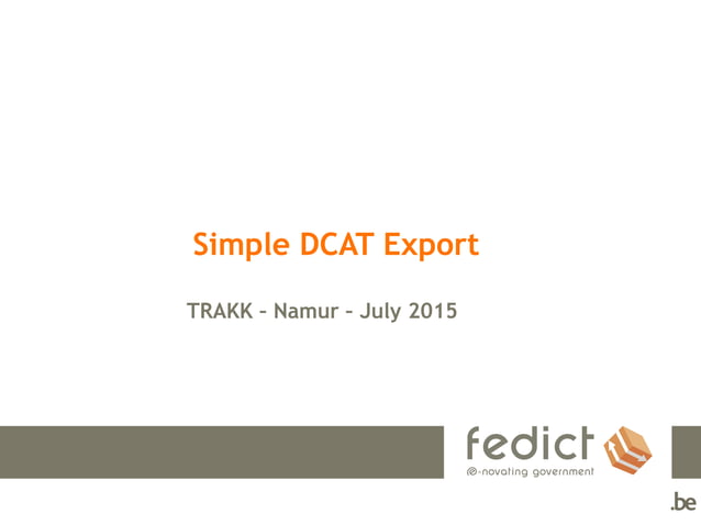 Drupal Simple DCAT Export module | ODP