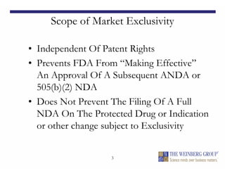 Market Exclusivity Under the Waxman-Hatch Act | PDF