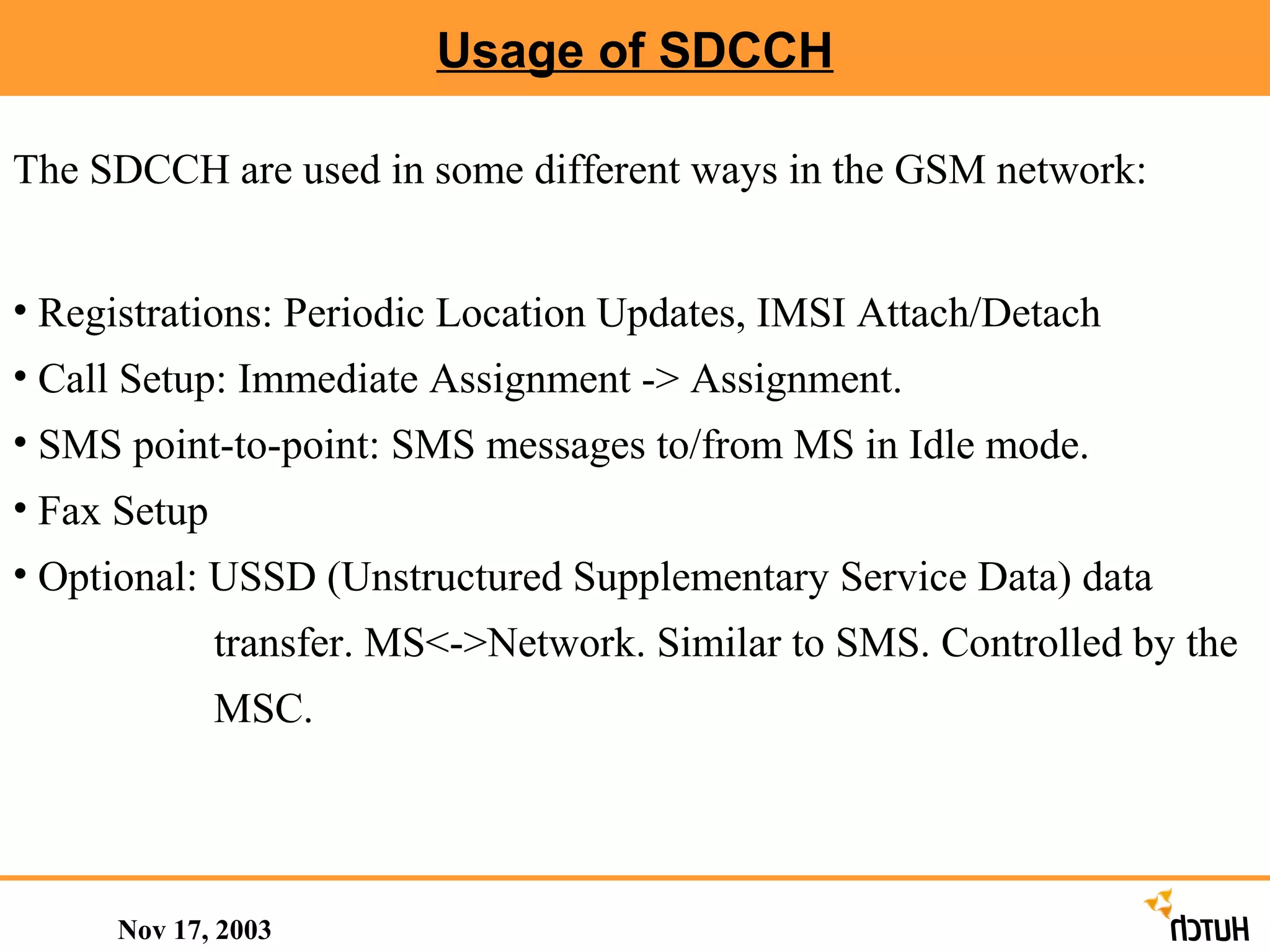 GSM Channel concept and SDCCH | PPT