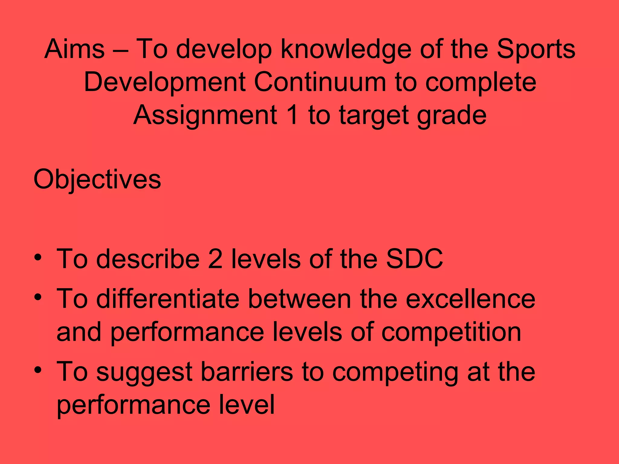 Sports Development Continuum | PPT