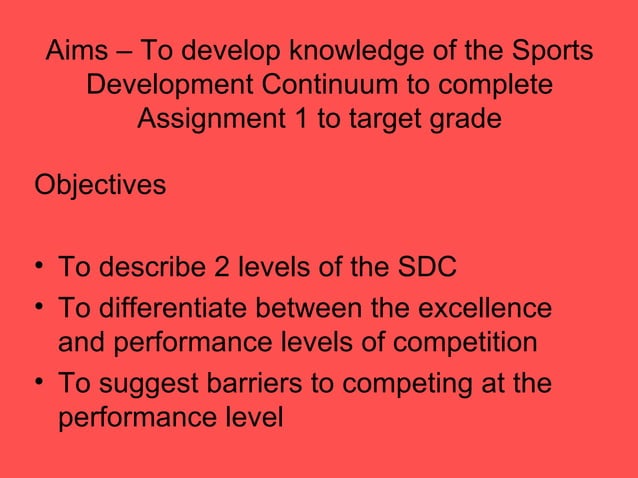 Sports Development Continuum | PPT | Sports