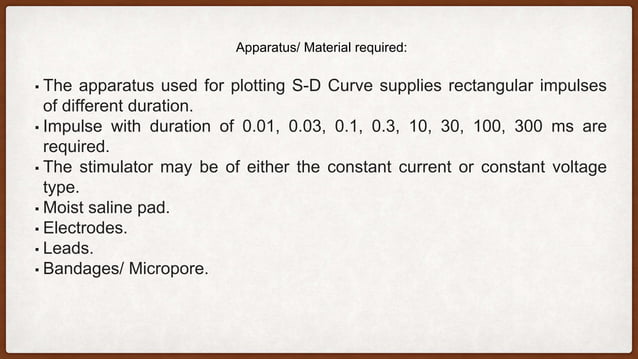 SD curve (Strength Duration Curve) | PPTX