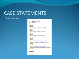 CASE Statements | PPT