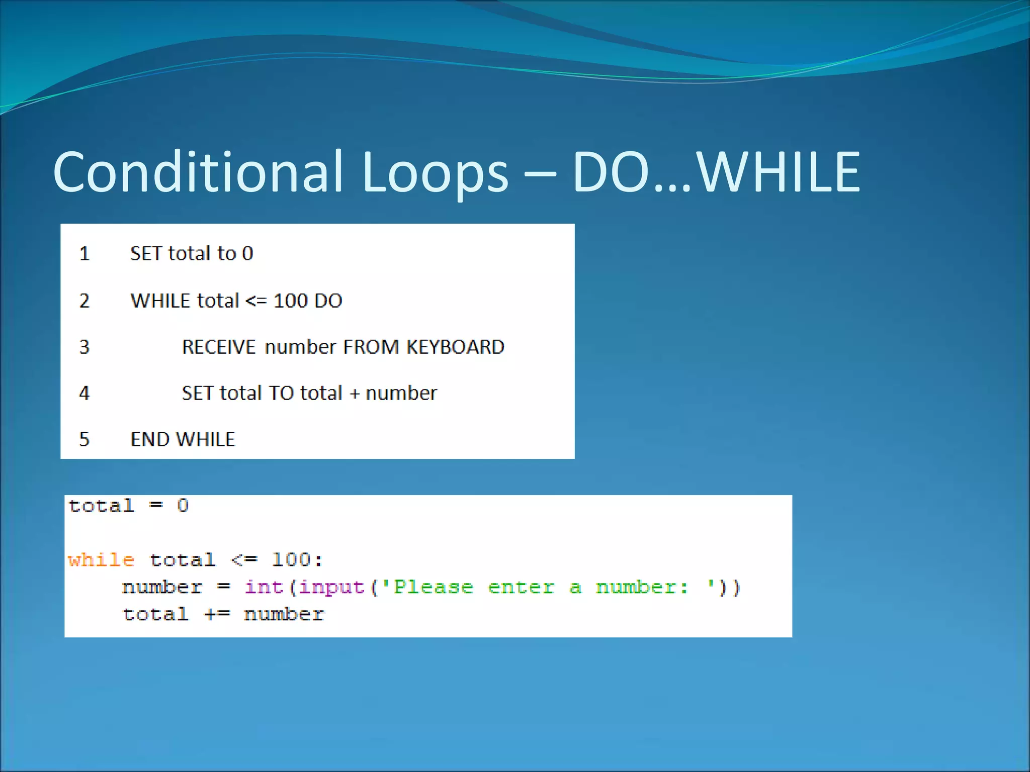 SDD Cconditional Loops | PPT