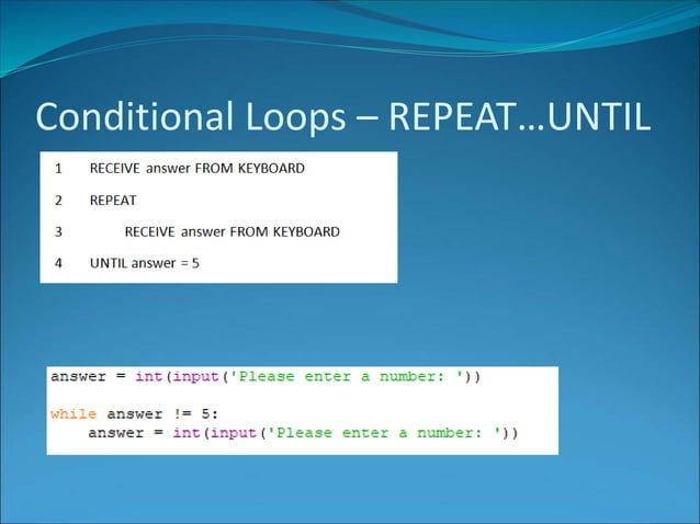 SDD Cconditional Loops | PPT