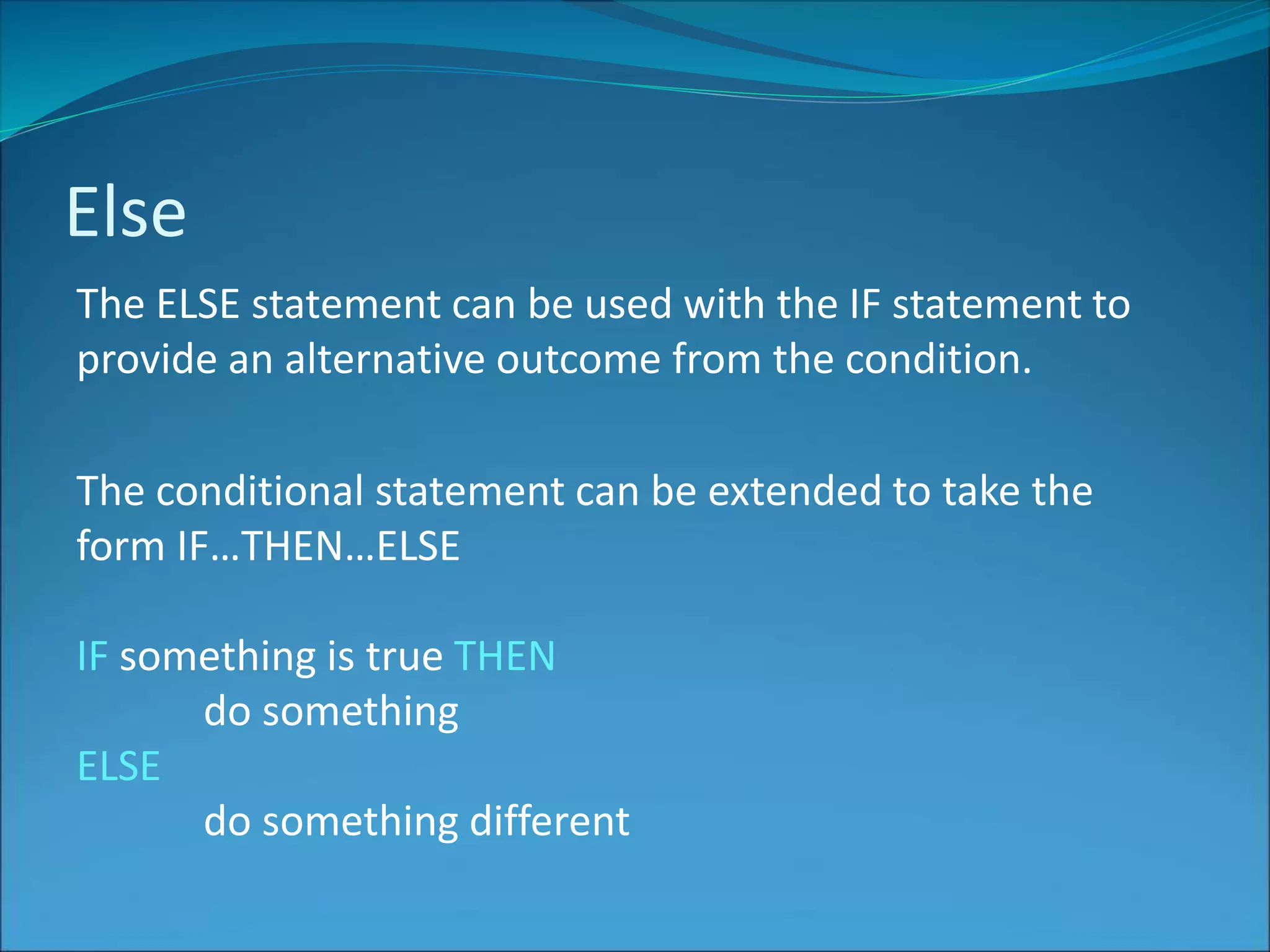 SDD Conditional Statements | PPT