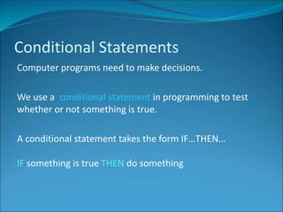 SDD Conditional Statements | PPT