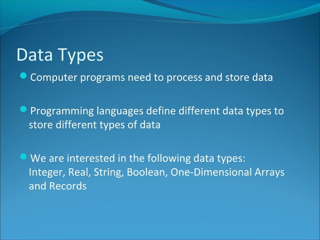 National 5 Data Types | PPT