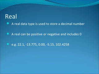 SD & D Data Types | PPT