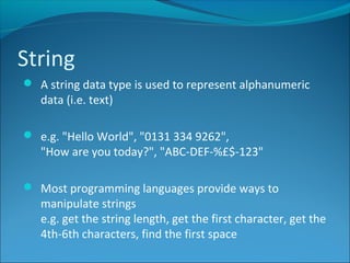 SD & D Data Types | PPT