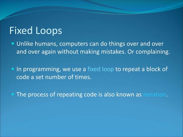 SDD Fixed Loops | PPT
