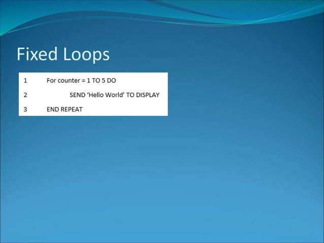 SDD Fixed Loops | PPT