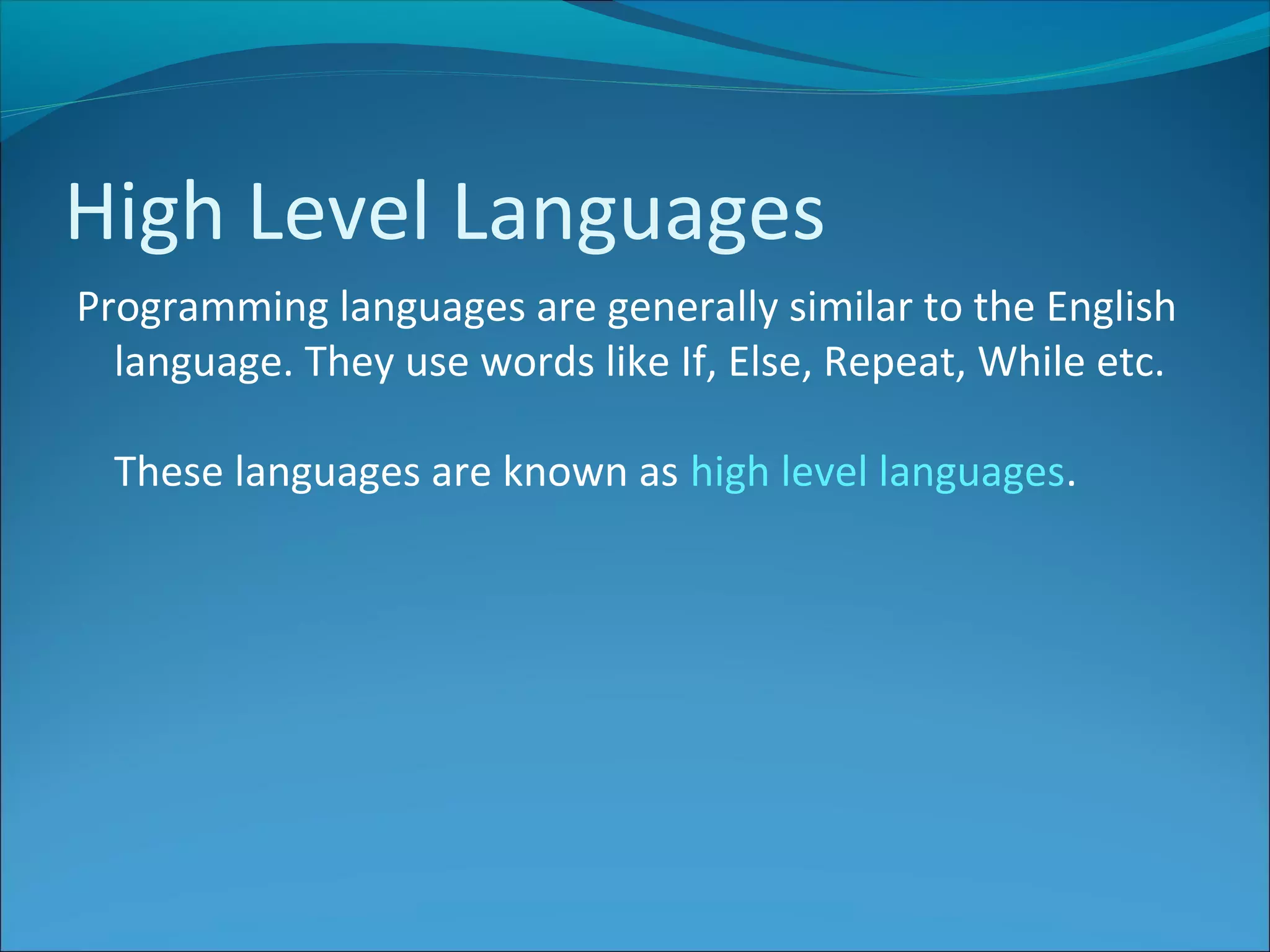 SD & D High and low level languages | PPT