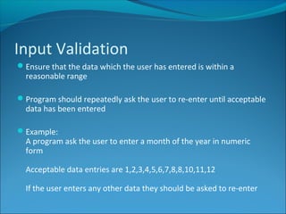 SD & D Input Validation | PPT