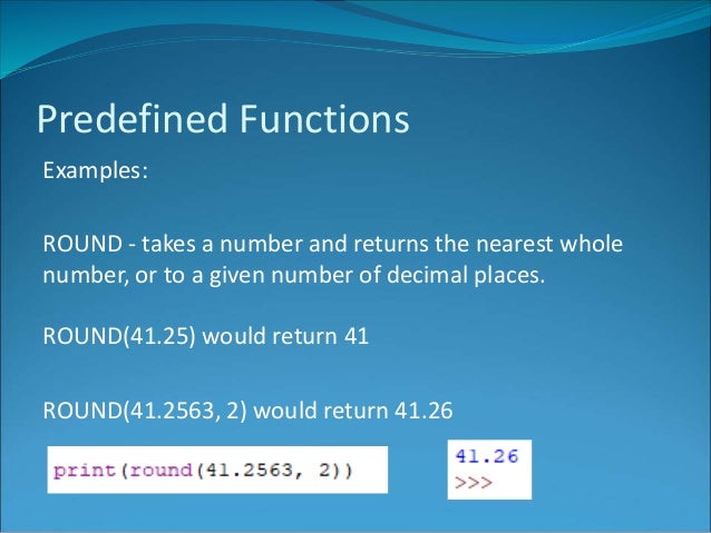 Sdd Predefined Functions 