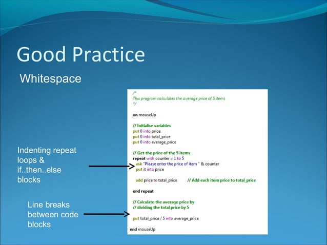N5 Computing Science - Readability of code | PPT
