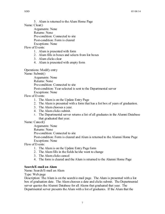 Software Design Description (SDD) sample