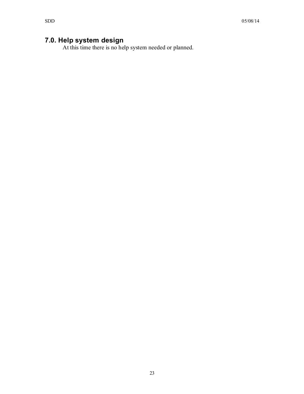 Software Design Description (SDD) sample