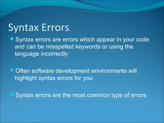 National 5 Computing Science - Testing | PPT