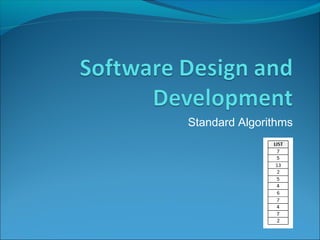 SD & D Standard Algorithms | PPT