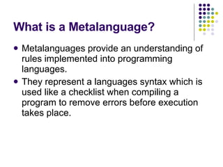 Sdd Syntax Descriptions | PPT | Programming Languages | Computing