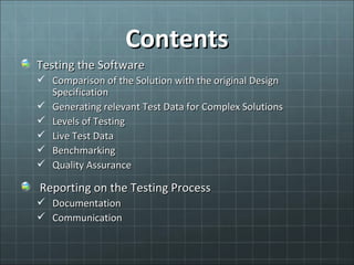Sdd Testing & Evaluating | PPT