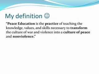 SDEMC Dec 4 Teachers Without Borders peace education | PPTX | Education