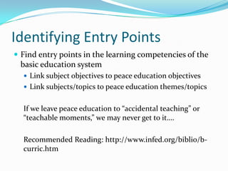 SDEMC Dec 4 Teachers Without Borders peace education | PPTX | Education