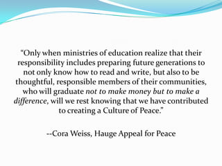 SDEMC Dec 4 Teachers Without Borders peace education | PPTX | Education