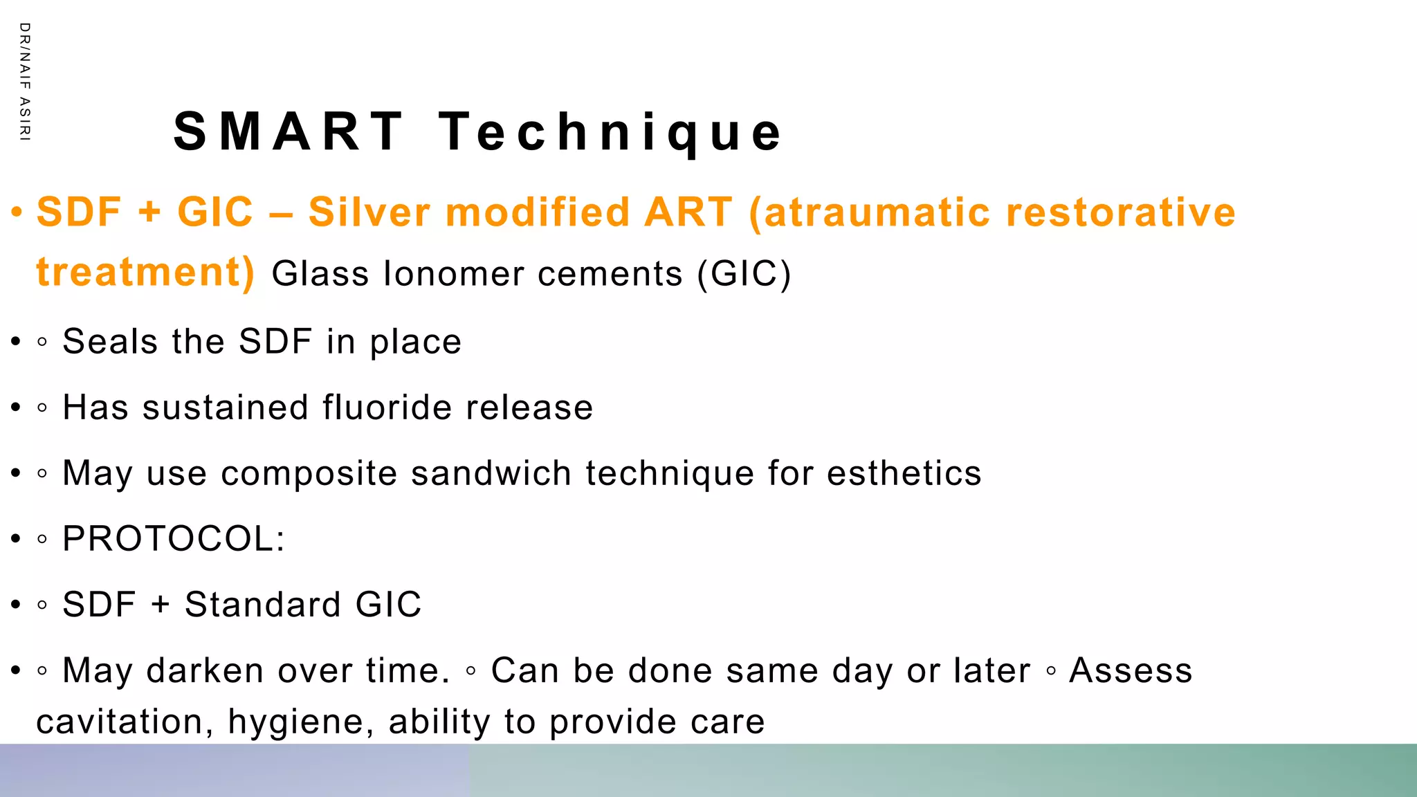 silver diamine fluoride -SDF -Pediatric dentistry | PPTX